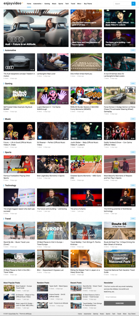 EnjoyVideo Pro WordPress Theme - WPEnjoy