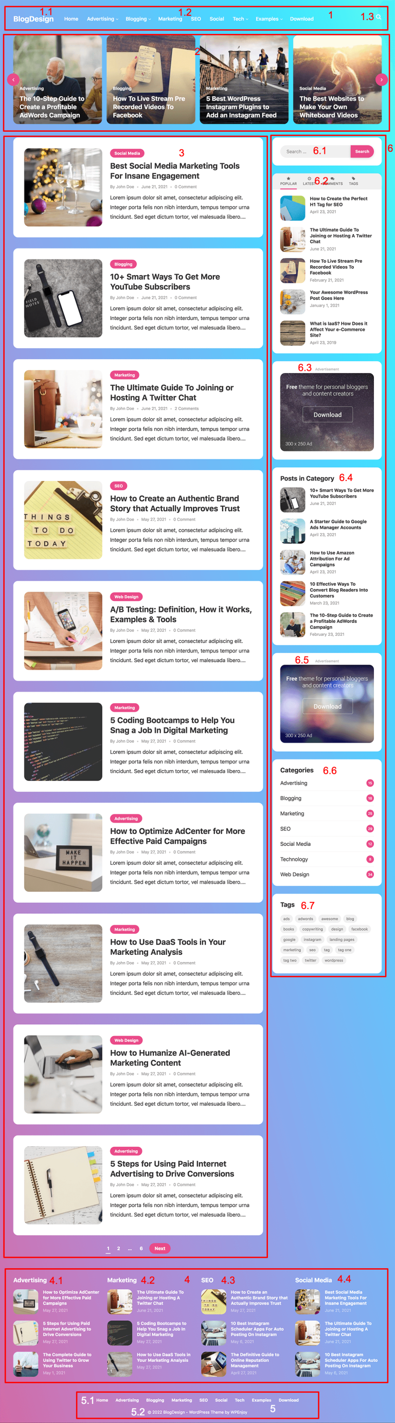 BlogDesign Theme Documentation - WPEnjoy