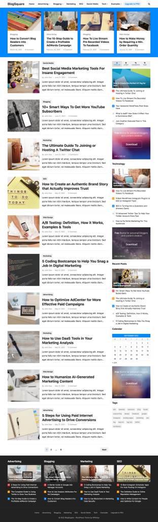 BlogSquare WordPress Theme - WPEnjoy