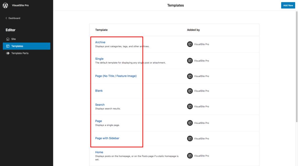 VisualSite Pro Theme Documentation - WPEnjoy