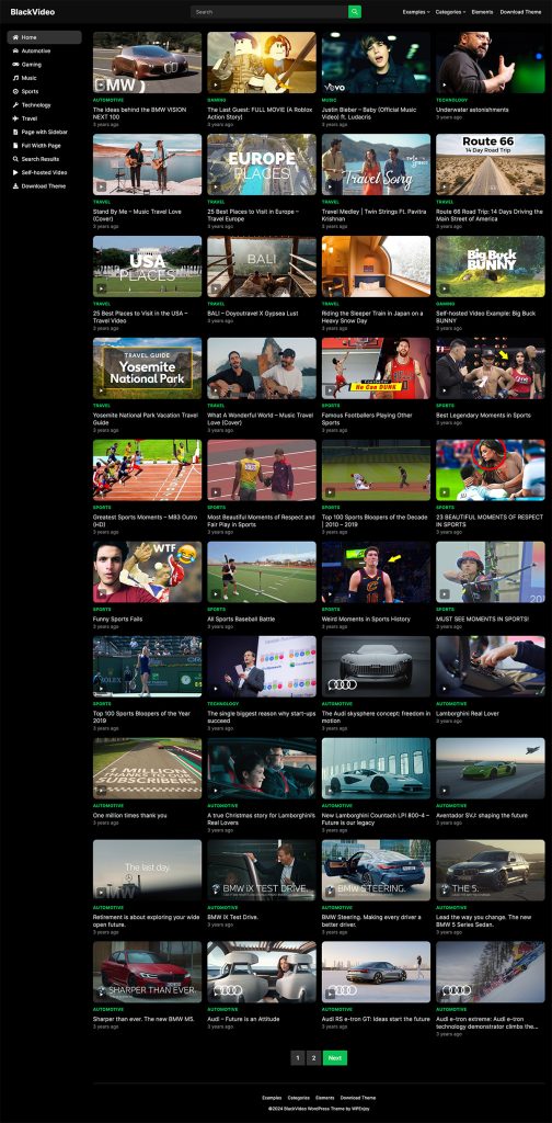 BlackVideo WordPress Theme - WPEnjoy